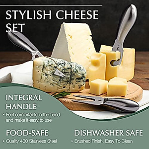 Soulhand 7-Piece Cheese Knife Set – Mini Stainless Steel Cheese Knives, Spreader, Forks for Hard, Soft and Creamy Cheese, Essential Short Handle Cheese Knives Set with Gift Box