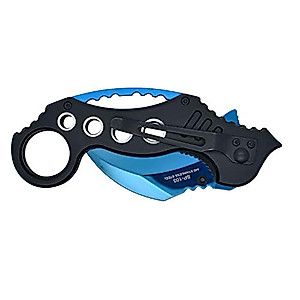 SHUBHADA Gift for Father,Hunting Sharp Raptor Claw Knife,Spring Assisted Folding Pocket Knives(Blue)