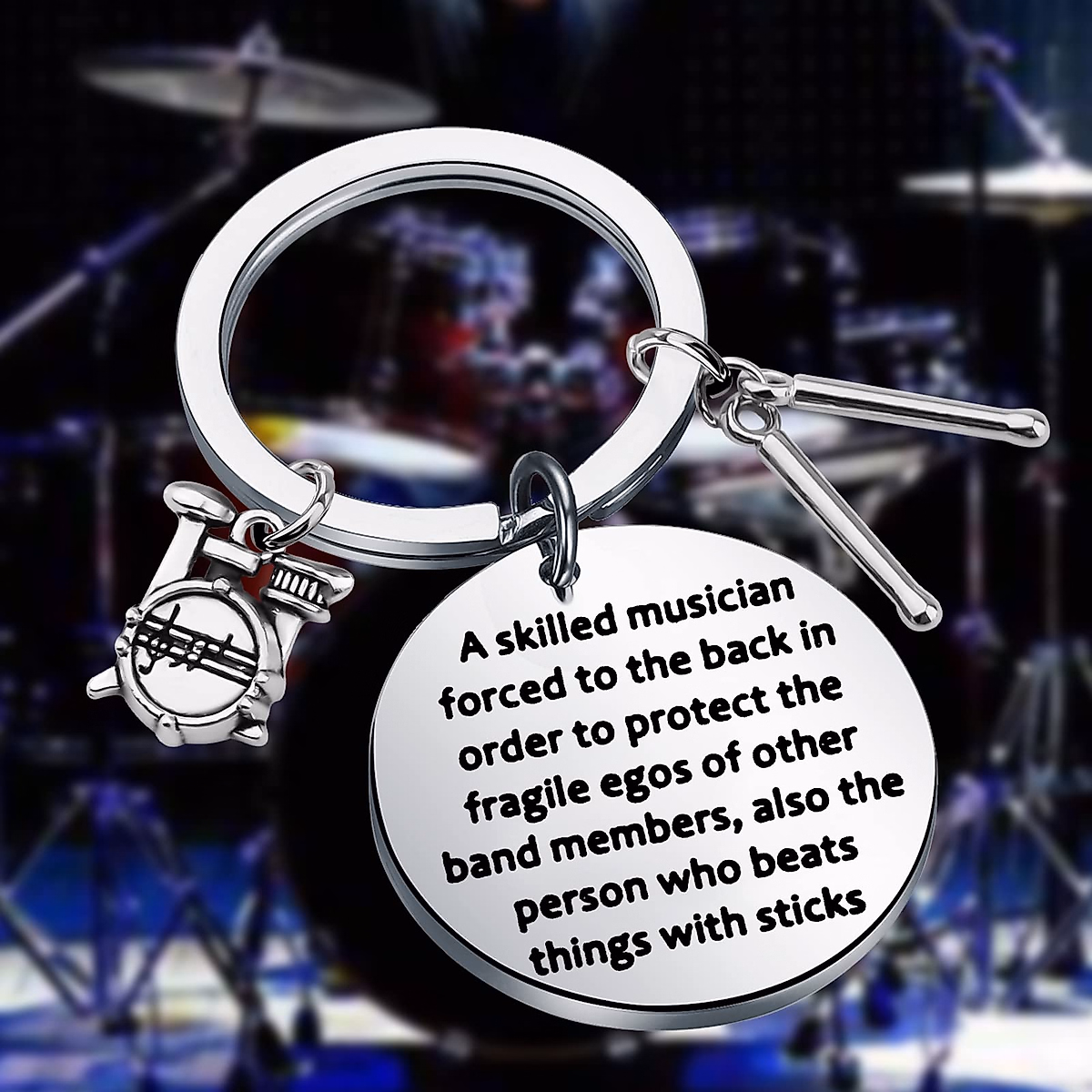 PENQI Drummer Jewelry Drummer Gift Percussion Drumsticks Keychain Percussion Drum Player Gift Drumming Lover Jewelry (drum keychain)