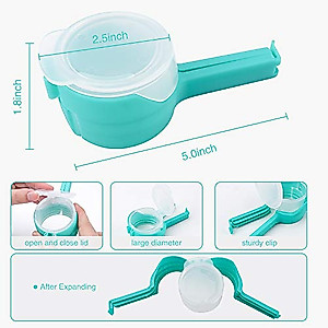 4pcs Food bag clipswith Pour Spouts, Great Clips Bags for Kitchen, Suitable for Small Particle Food, Liquid,Flour and Baby Food Storage Organizer