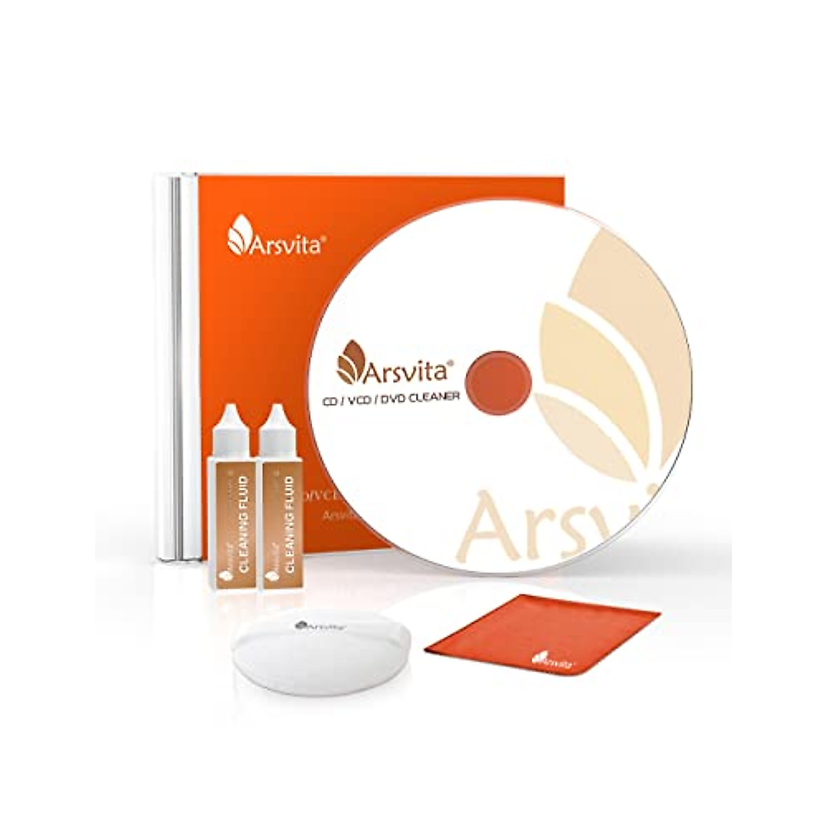 Arsvita Laser Lens Cleaner Disc Cleaning Set for CD/VCD/DVD Player, Not Compatible for Bose Player, Safe and Effective, ARCD-04