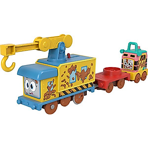Thomas & Friends Motorized Toy Set Muddy Fix ‘em Up Friends Carly the Crane & Sandy the Rail Speeder for Preschool Pretend Play Kids Ages 3+ Years