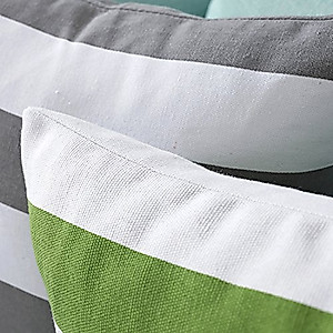 TAOSON Black and White Stripe Pattern Home Decorative Cotton Canvas Square Toss Pillowcase Cushion Cover Sofa Throw Pillow Case with Hidden Zipper Closure Only Cover No Insert 16 x 16 Inch 40x40cm