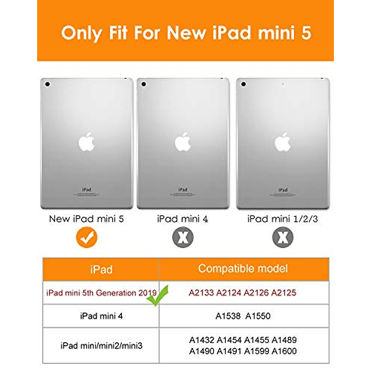 DTTO for iPad Mini 5th Generation 2019 Case, [Noble Series] Leather Folio Cover Case with Apple Pencil Holder for iPad Mini 5 2019 [Auto Sleep/Wake], Black