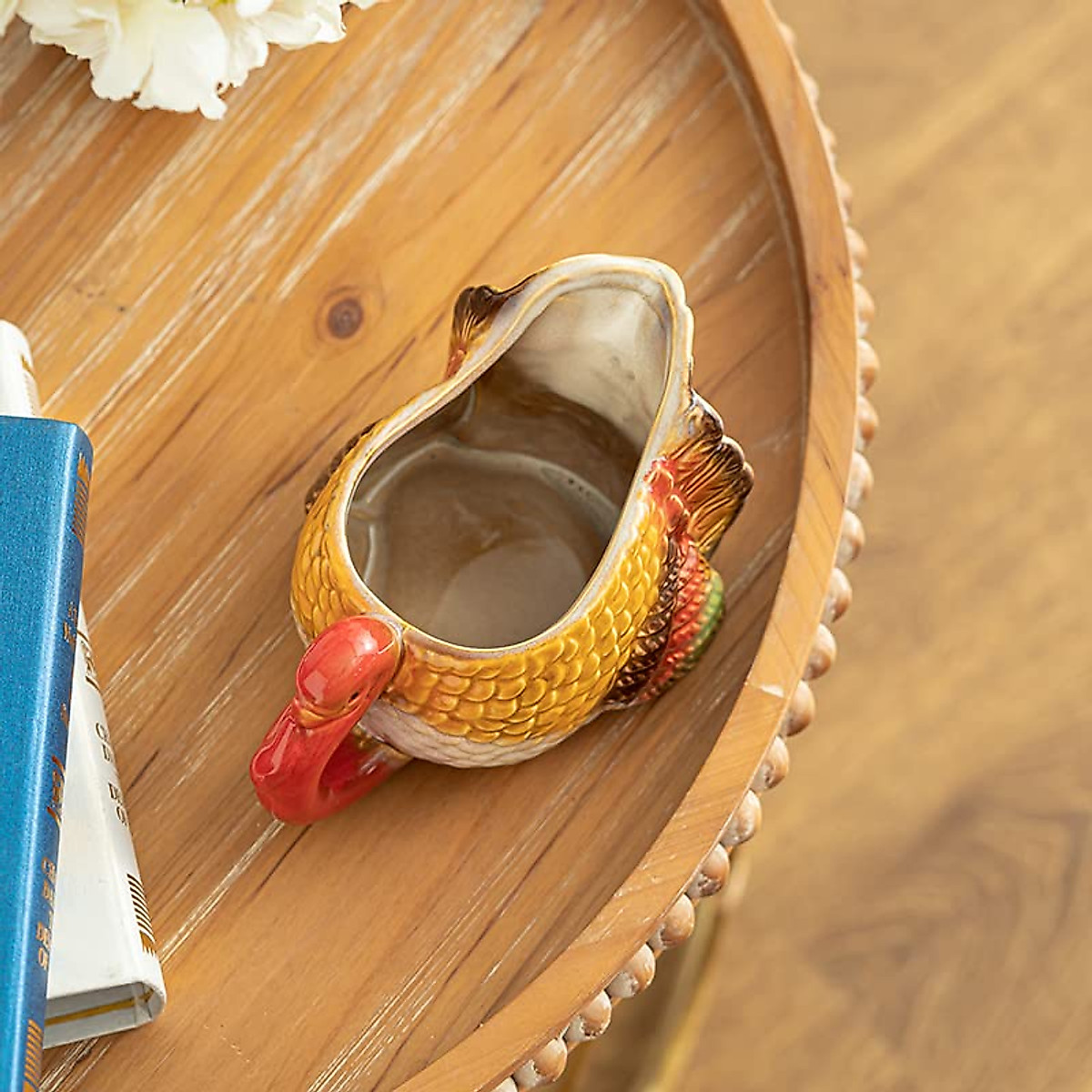 YINYUEDAO Turkey Shaped Tea Pot with Infusion - Blooming and Loose Leaf Tea, Stovetop Safe Ceramic Teapot - Stovetop Teapot for Women and Adults - A Gift for Grandma