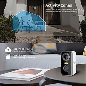 uniwatch Wireless Cameras Security Outdoor, 2K Battery Powered AI Motion Petection Spotlight Siren Alarm Home Surveillance Camera, 2-Way Audio, Color Night Vision, IP65 Waterproof, Cloud/SD Storage