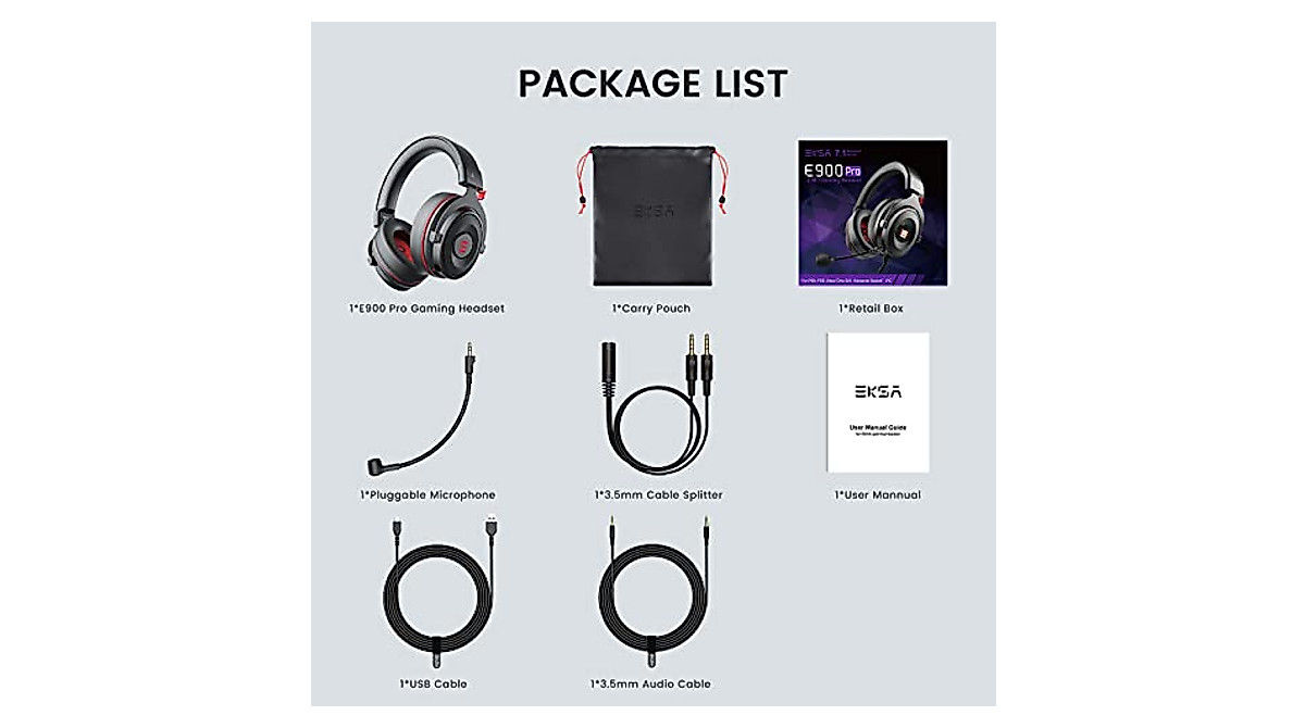 EKSA E900 Pro Gaming Headset with 7.1 Surround Sound for PC & Consoles