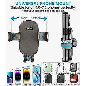 APPS2Car Phone Mount for Car Cup [Upgraded Version], Multi-Pivots Transmission Shaft Long Arm Cup Holder Phone Mount Solid Phone Holder Car Truck Compatible with All Phones iPhone Thick Case Friendly