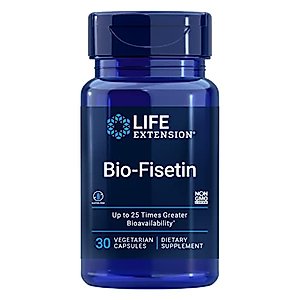 Life Extension Bio-Fisetin - for Anti-Aging, Heart, Eye and Kidney Health - Inflammation Management and Longevity Supplement Supplement - Non-GMO, Gluten-Free - 30 Vegetarian Capsules