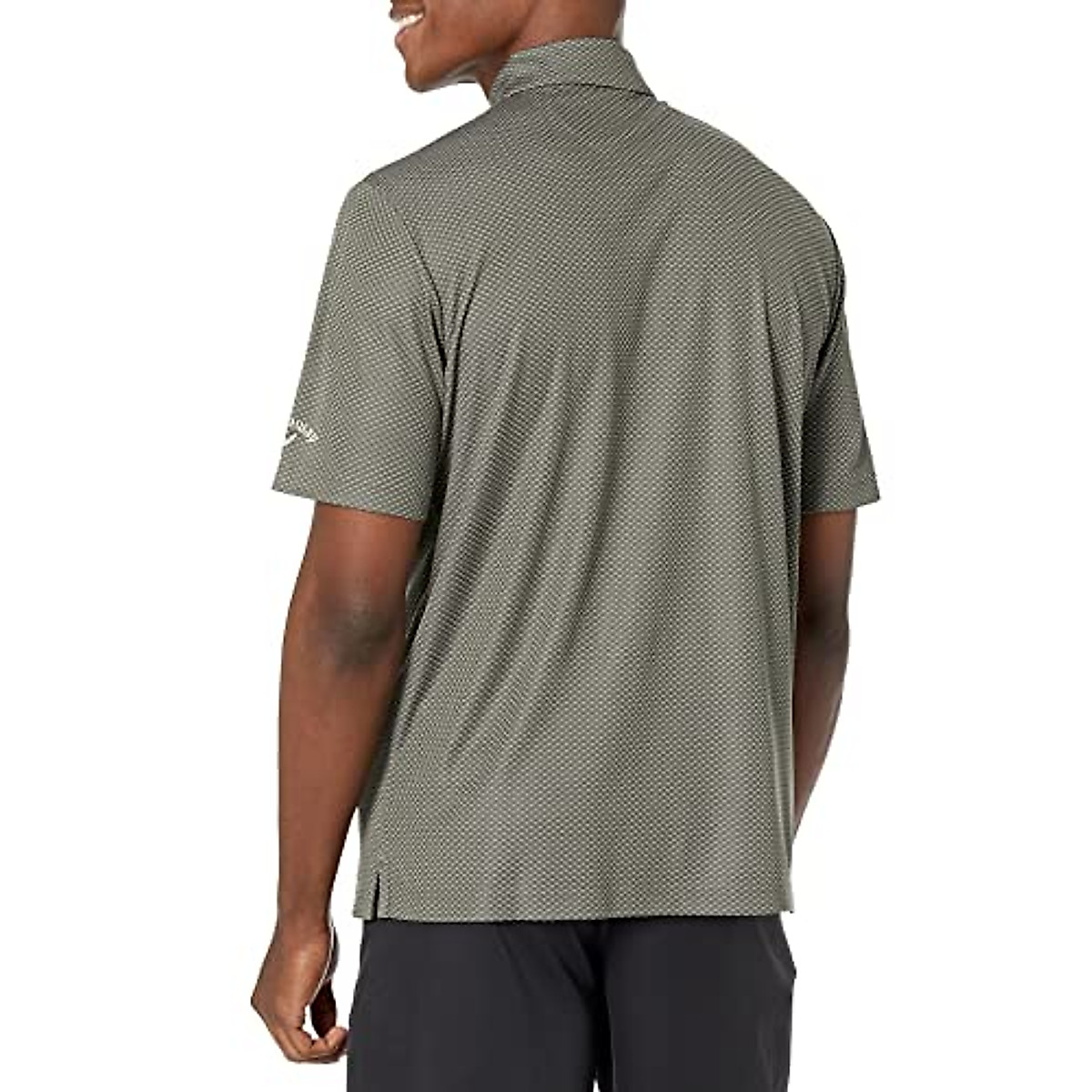 Callaway Men's Pro Spin Chevron Jacquard Short Sleeve Golf Shirt (Size X-Small-4X Big & Tall), Black Lichen, Small