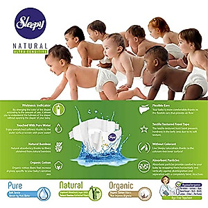 SOHO|Sleepy Natural Baby Diapers, Made from Organic Cotton and Bamboo Extract, Ultimate Comfort and Dryness, Disposable Diapers (Size 6 | 20 Count | Child Weight 33-55 lbs)