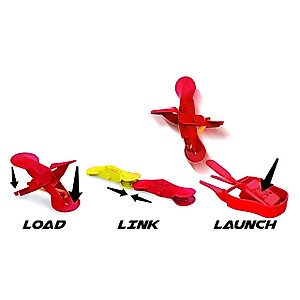 Zip Linx Jumping Domino Action - Hi-Fly Set | Chain Reaction Game - Create Unlimited Designs | Includes 22 ZipLinx, 3 Hi-Fly Balls, and 1 Launcher Key