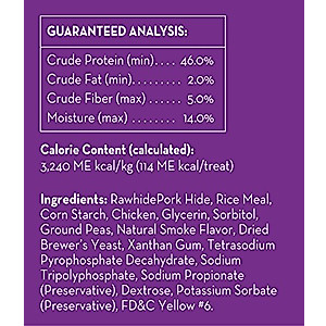 Dingo Porkie Rolls 15 Count, Pork Hide Chews for Dogs, Made with Real Chicken