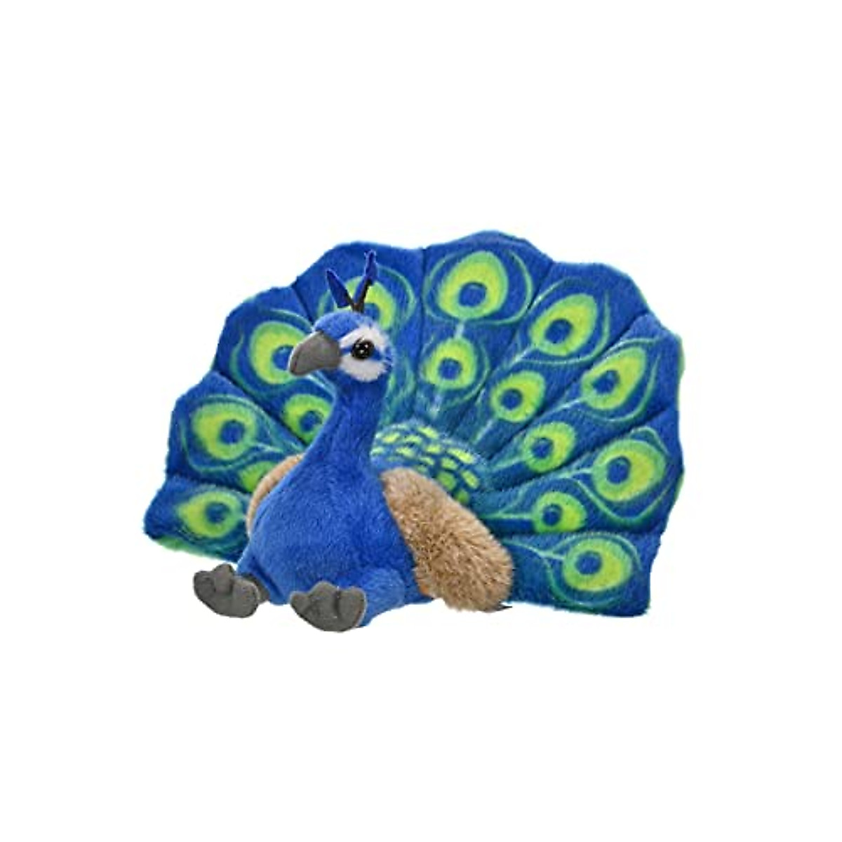 WILD REPUBLIC Peacock Plush, Stuffed Animal, Plush Toy, Kids Gifts, Cuddlekins, 8 Inches,Blue