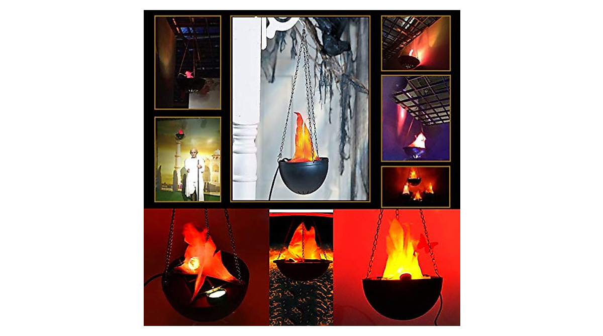 3D Fake Fire Light - Realistic Hanging LED Flame for Parties & Decor