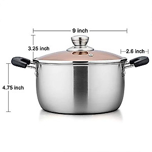 TeamFar Stock Pot 4qt, Stainless Steel Stockpot Soup Pasta Pot with Lid, Double Heatproof Handles, Non Toxic & Healthy, Easy Clean & Dishwasher Safe