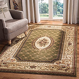 SAFAVIEH Lyndhurst Collection 8' x 11' Sage / Ivory LNH223A Traditional European Non-Shedding Living Room Bedroom Dining Home Office Area Rug