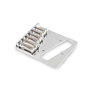 Metallor Guitar Bridge Vintage Style Top Loader Bridge 6 Saddles Compatible with Tele Telecaster Style Electric Guitar Parts Replacement Chrome.