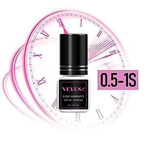 VEYES INC Eyelash Extension Glue - Extra Strong Professional Lash Glue 5ml | 1 Sec Drying time | Retention - 8 Weeks | Black Adhesive for Semi-Permanent Extensions Professional Use Only