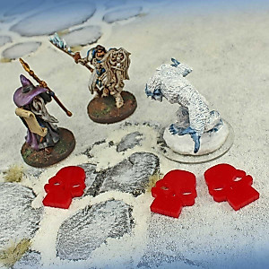 LITKO Skulls | Wound | Casualty | Death | Board Game | Role Play Game | Miniature Wargames | Compatible with Dungeons & Dragons, 40K | Pack of 10 (Red)