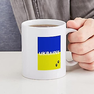 CafePress Ukraine Paws Mugs Ceramic Coffee Mug, Tea Cup 11 oz