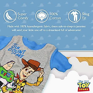 Disney Boys' Toy Story 2-Piece Snug-Fit Cotton Pajamas Set With Book, COUNT ON ME, 4T
