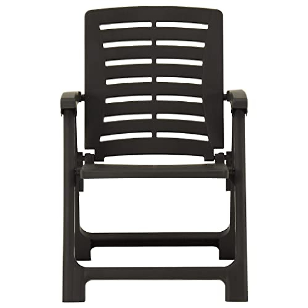 vidaXL 2X Garden Chairs Outdoor Patio Terrace Backyard Yard Seating Seat Summer Armchair Sitting Dinner Dining Chairs Furniture Plastic Anthracite