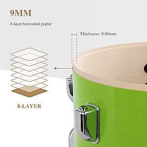 Eastar 4 Drum 2 Cymbal Drum Set for Adults, 18'' Complete Drum Kit for Intermediate Drum Play, Green (EDS-540GN)