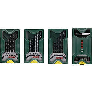 Bosch 2607017071 3 Plus 1 Mini X-Line Set New Drill Bits, Silver/Black