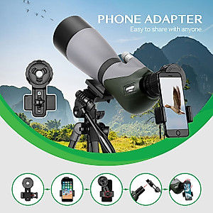AOMEKIE Spotting Scope with Tripod Phone Adapter HD Dual Focus Long Range Spotting Scope for Target Shooting Waterproof Fogproof for Bird Watching Archery with Carrying Bag