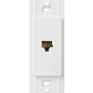 Lutron CA-PJ-WH Claro Telephone Jack, White