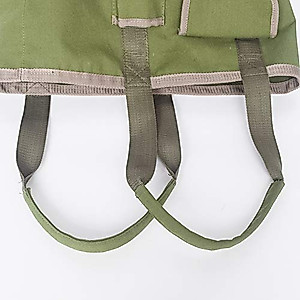 HANC Green Bucket Garden Tools Bag with 2 Pockets, Tote Garden Tools Bag in Water Proof Canvas, Storage Organizer for Men Or Women(Bag Only)