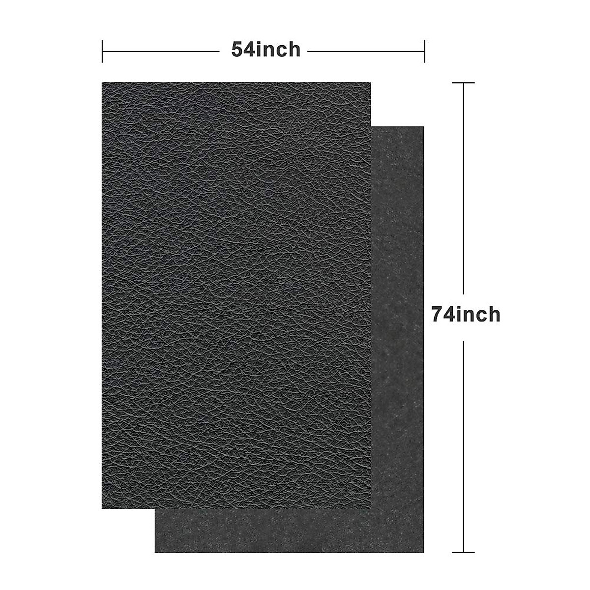 TORRAMI Soft Synthetic PU Fabric Material Faux Leather Sheets 2 Yards 54" x 72", 0.95mm Thick for Upholstery, DIY Crafts,Pebbled Pattern Black