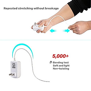 CSDWELL 10FT Baby Swing Power Cord,6V AC Adapter Replacement for Ingenuity,Fisher Price Swing,Nova Baby Swing,3M Swing Wall Adapter Cable,White