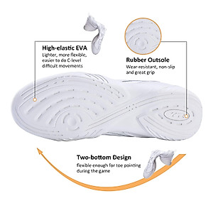 JITUUE White Women Cheer Shoes Walking Girls Tennis Soft Dance Cheerleading Sneakers(White,8