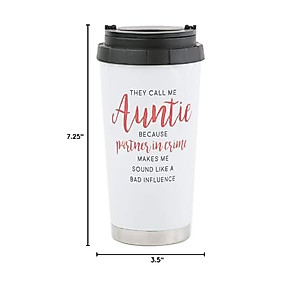 CafePress Auntie Partner In 16 Oz Stainless Steel Travel Mug 20 oz. Insulated Stainless Steel Coffee Tumbler