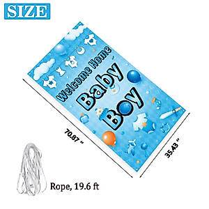 Labakita Welcome Home Baby Boy Door Banner, It’s a Boy Welcome Baby Boy Banner, Baby Shower Decorations for Boys, Gender Reveal Baby Shower Door Sign Party Decoration Inside Outside