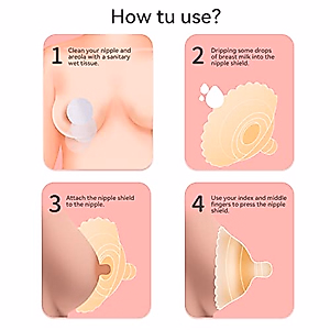 SANFE ELEPHANT Nipple Shields for Nursing Newborn,Double Layer Breast Shield,for Latch Difficulties or Flat or Inverted Nipples