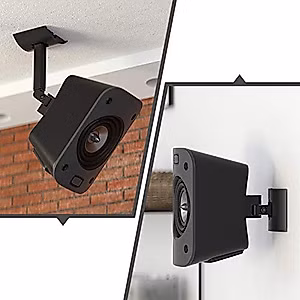Wall Mount and Ceiling Mount for Logitech Z906 5.1 Surround Sound Speaker System Tilt and Swivel Adjustable Mounting Bracket for Logitech Z906 Satellite Speakers Wall Mount, Single