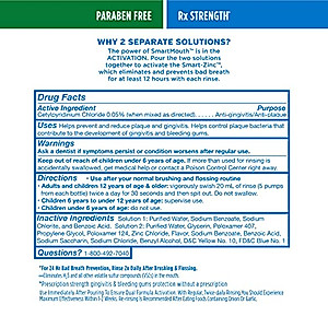 SmartMouth Clinical DDS 2-Bottle Activated Mouthwash with Pumps, Gum Health Support, Mint, 32 Fl Oz