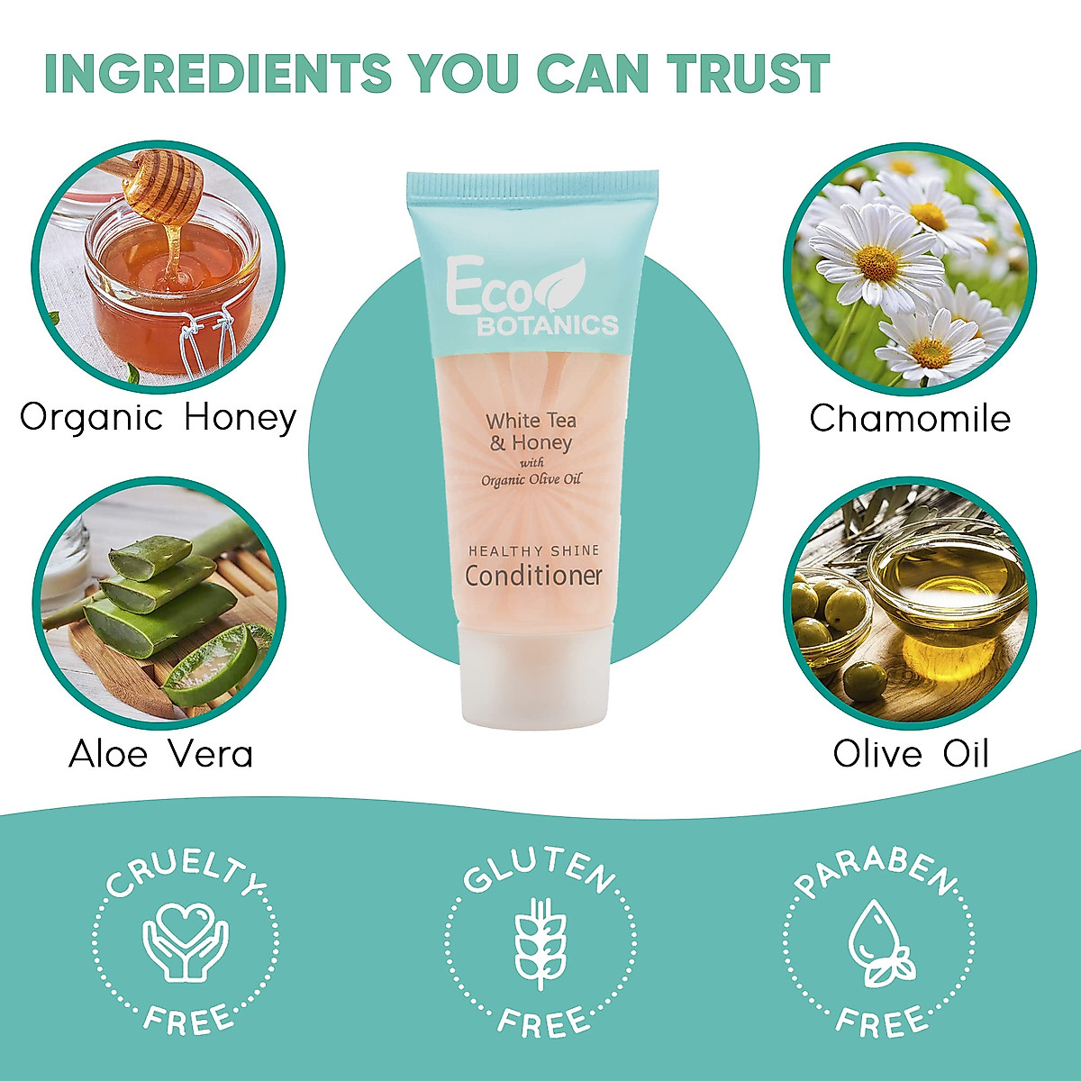 Eco Botanics Travel-Size Hotel Conditioner, 0.85 oz. (Case of 100)