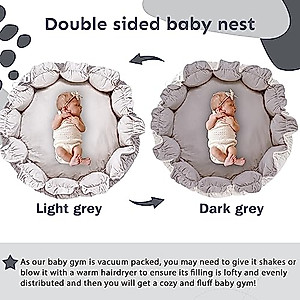 5-in-1 Thick & Plush Play Gym, Activity Gym & Play Mat, Cat Bed, Dog Bed, Convertible Stage-Based Developmental from Baby to Toddler, Ball Pit, Soft Plush Pet Bed, Pet Cushion, Balls are not Included