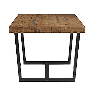 Walker Edison Andre Modern Solid Wood Dining Table, 52 Inch, Rustic Oak