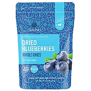 Whole Dried Blueberries, No Sugar Added, Bulk, Dehydrated, Dried Unsweetened Blueberries, All Natural, Non-GMO, 1 Pound. - 16 oz.