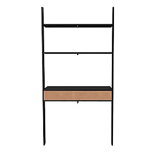 Manhattan Comfort Cooper Mid Century Modern Home and Office Ladder Desk Organizer, 36.61", Black