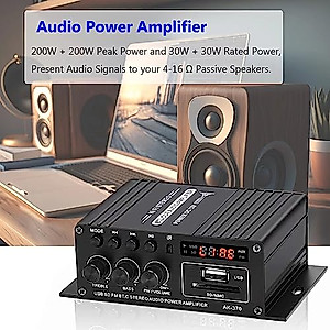 IXUFO Bluetooth Amplifier Mini, Clearly and Reality Hi-Fi Sound, Bass Audio Stereo 2.0 Channel Power Amp RCA AUX 200 Watt for PC TV Home Vehicle
