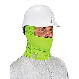 Ergodyne - 42127 Chill-Its 6487 Cooling Neck Gaiter, Multiple Ways to Wear Headband or Face Mask,Lime Hi-Vis Lime