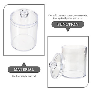 Cabilock 2 Pcs Acrylic storage box acrylic storage container Cotton Pad Holder plastic swab storage jar Makeup Cotton Round Holder Make Up Pads Holder holder Bracket box cosmetic