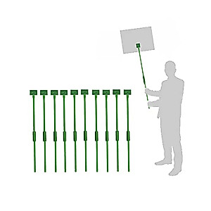 Lightweight Yard Signs Stakes Protest Sign Holders,Parades Slogan Poles, Warning Signs Support Placards With Handle For Grand Ceremonies,Sale,Vote, Sports, Airport Pick Up, Pack 10 (SET A)