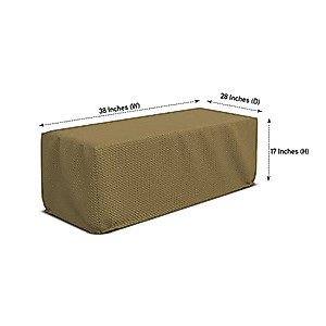 Covers & all Rectangle Fire Pit Cover with Elastic, 160 GSM Duro Pro UV Resistant Made of Breathable Non-Woven Fabric Ideal for Indoors/Outdoors (38" W X 28" D X 17" H, Brown)